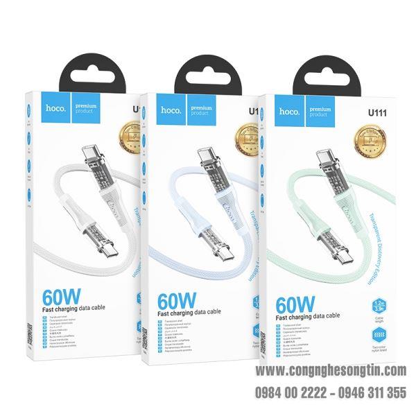 Cáp sạc nhanh U111 Type-C đến Type-C 60W